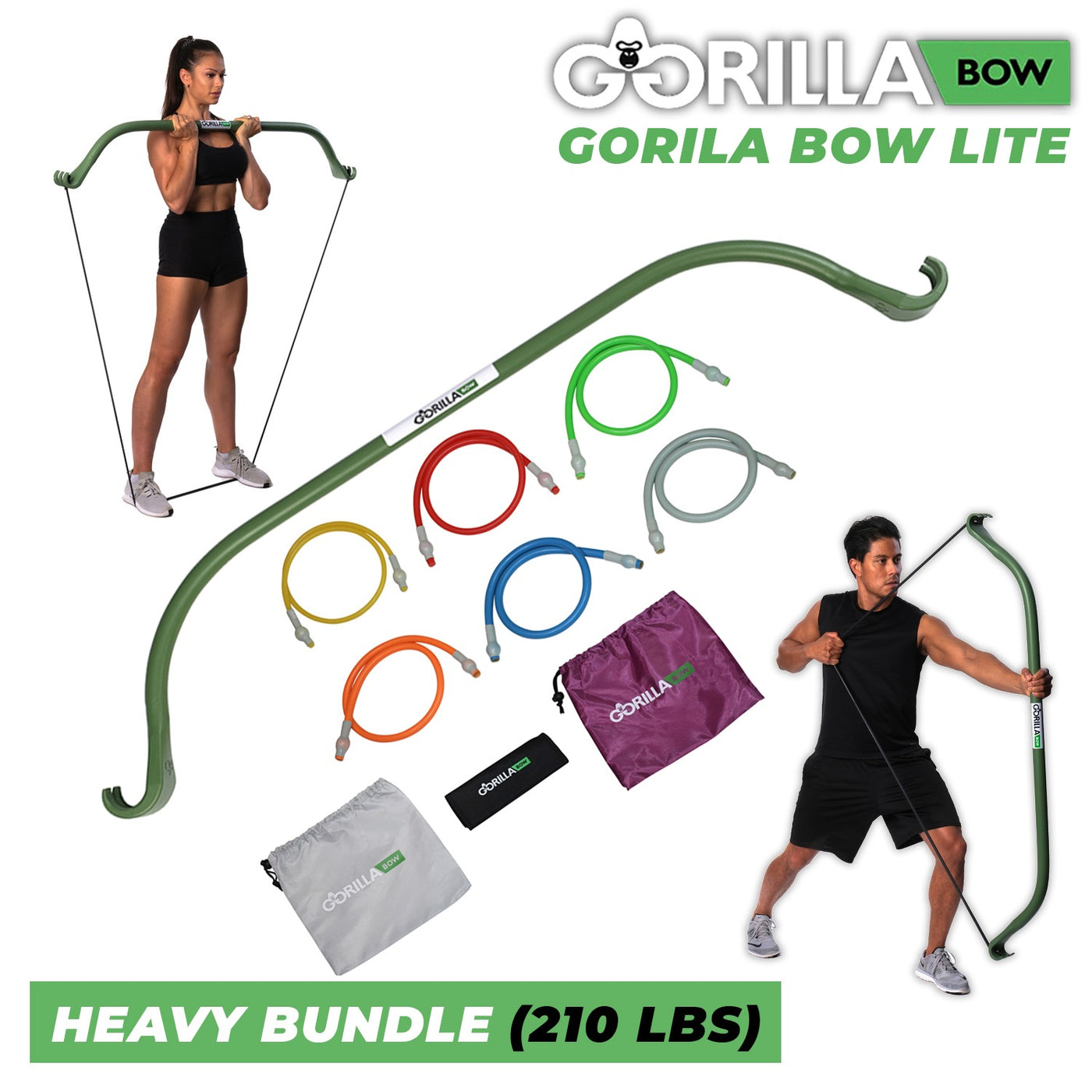 Gorilla Bow Lite | Lightweight Resistance Bands Set & Bar